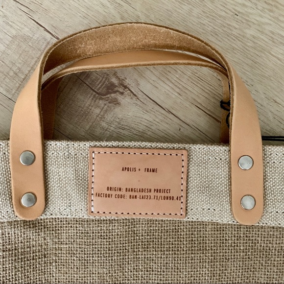 Frame Denim | Bags | Apolis Frame Greenwich Ct Canvas Leather Tote Nwt ...
